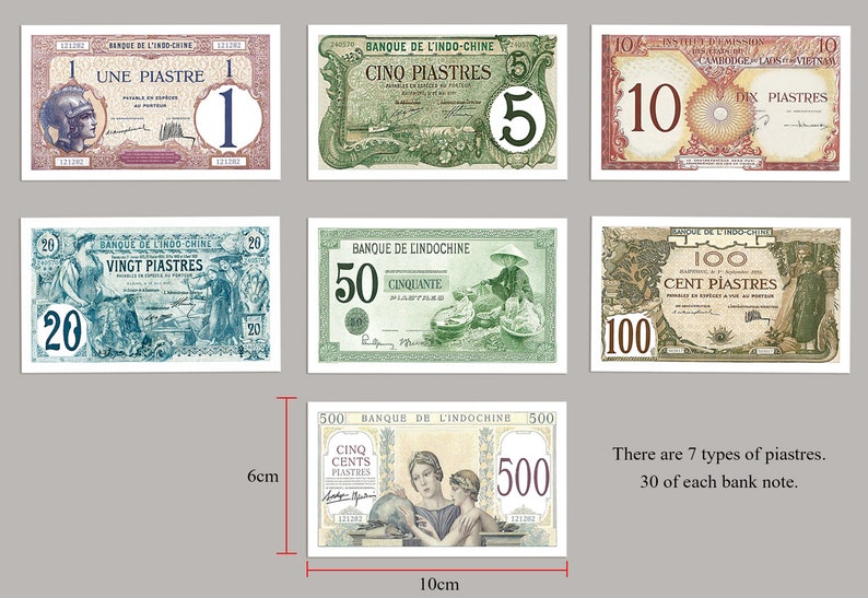 MONOPOLY MONEY, Game Accessories, Indochine Money Notes, PIASTRE, Game ...