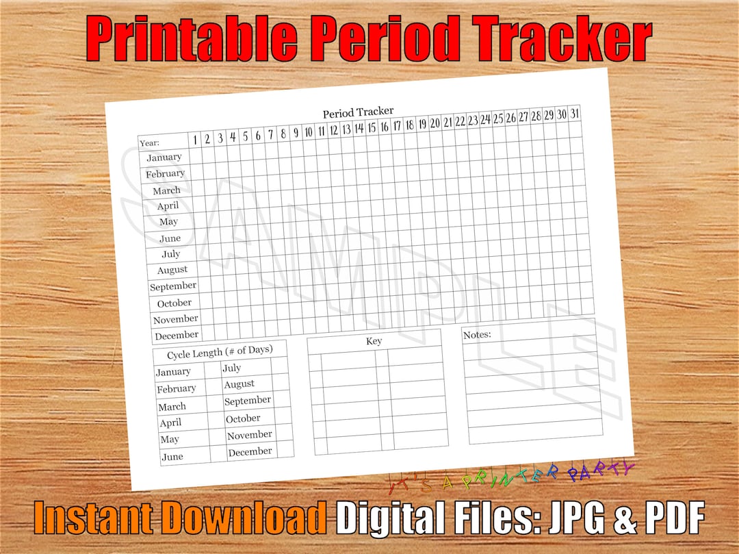 Printable Period Tracker | Digital Download | PDF Download | Simple ...