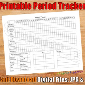 Printable Period Tracker | Digital Download | PDF Download | Simple ...