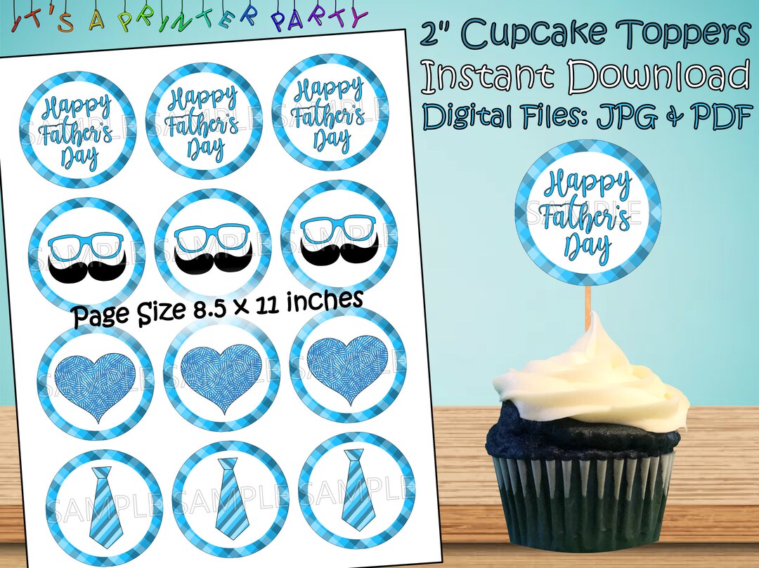 Printable Father's Day Cupcake Toppers (digital Download) - Etsy