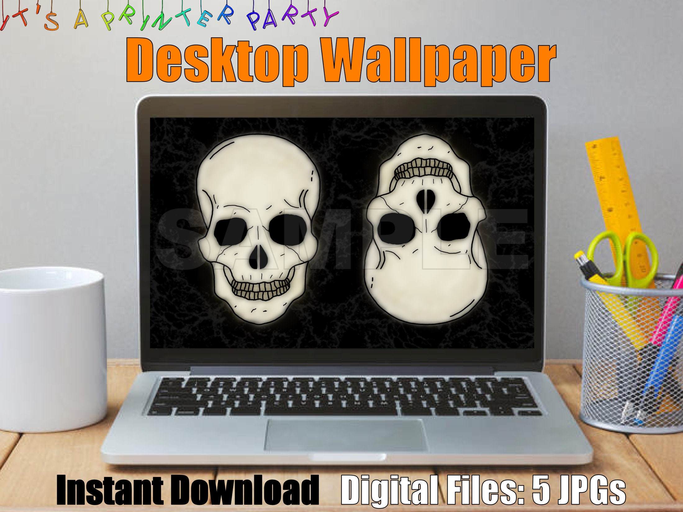 Skeleton Desktop Wallpaper Background (digital Download) - Etsy