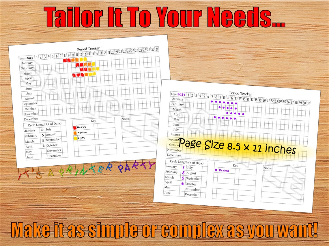 Printable Period Tracker | Digital Download | PDF Download | Simple ...