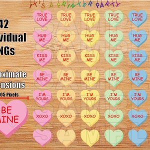 Conversation Hearts Clipart - 42 Individual Pngs - RAR and ZIP Files ...