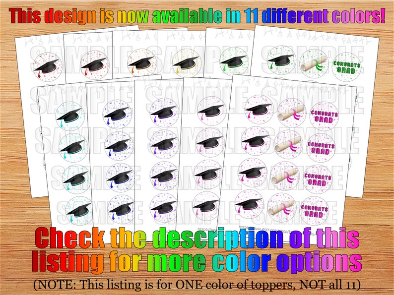 Printable Graduation Cupcake Toppers Hot Pink (digital Download) - Etsy