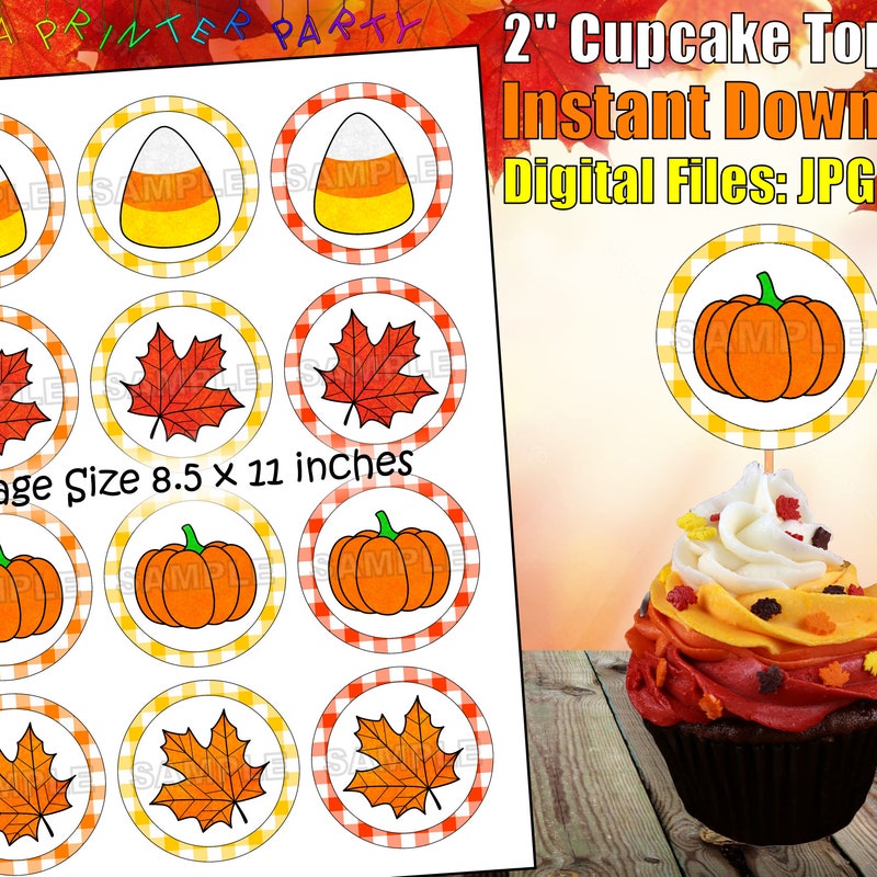 Fall Cupcake Toppers - Etsy