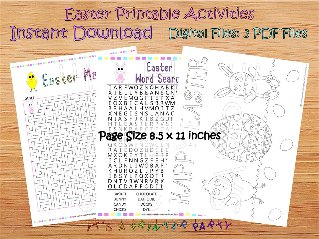 Printable Easter Activity Pages for Kids (digital Download) - Etsy