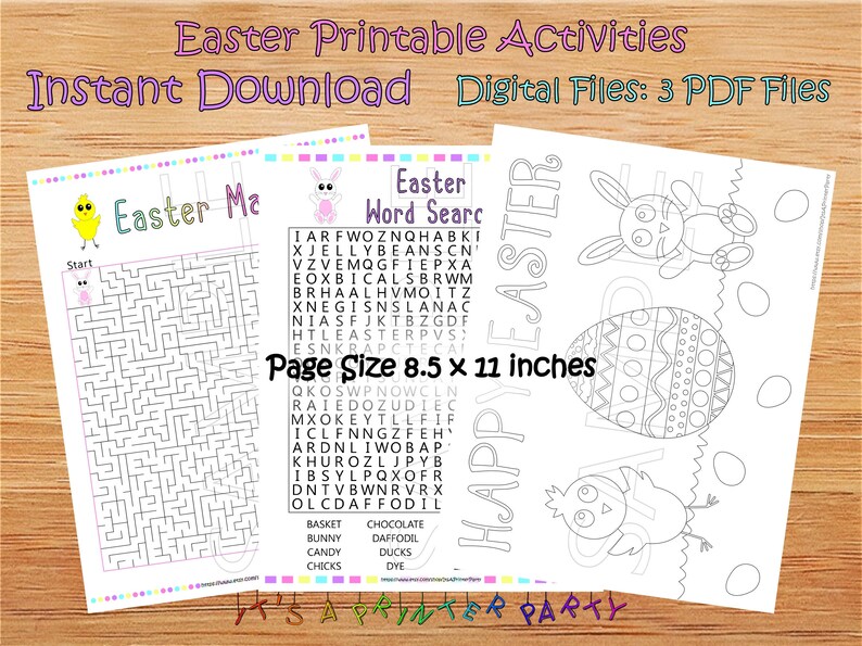 Printable Easter Activity Pages for Kids (digital Download) - Etsy