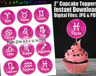 CAPRICORN CUPCAKE TOPPER Printable Zodiac Cupcake Topper - Etsy