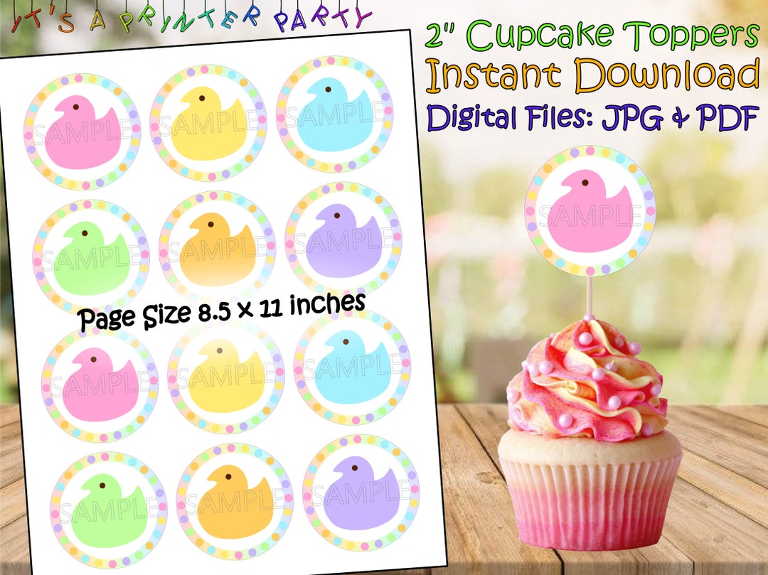Printable Chick Cupcake Toppers (digital Download) - Etsy