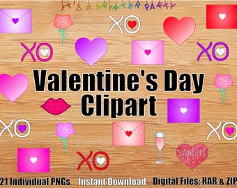Conversation Hearts Clipart 42 Individual Pngs RAR and ZIP Files Clip ...