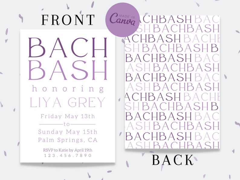 Bach Bash | Bachelorette Party Invitation | Invitation | Canva ...