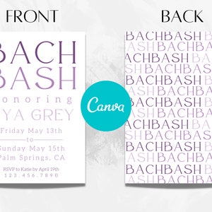 Bach Bash Bachelorette Party Invitation Invitation Canva | Etsy