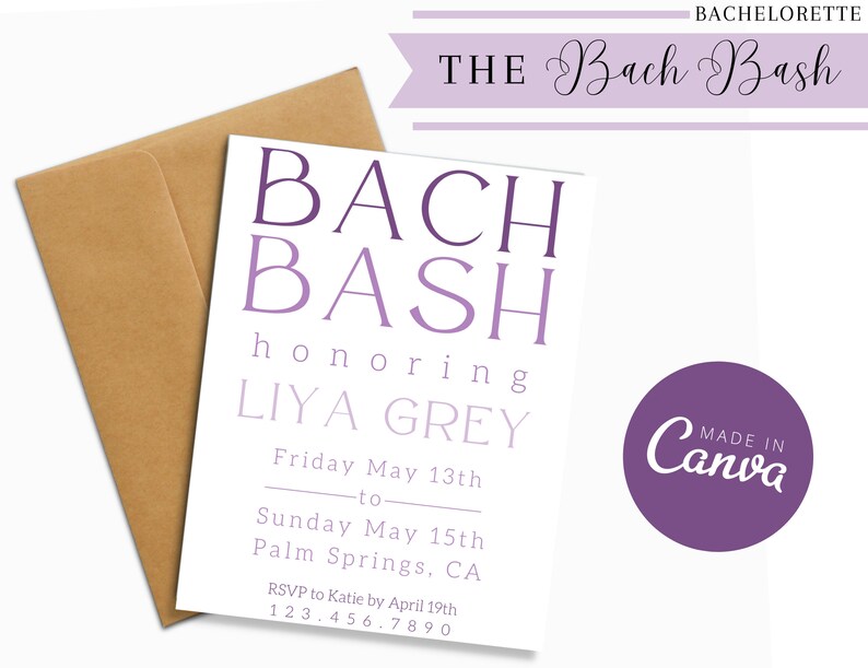 Bach Bash | Bachelorette Party Invitation | Invitation | Canva ...