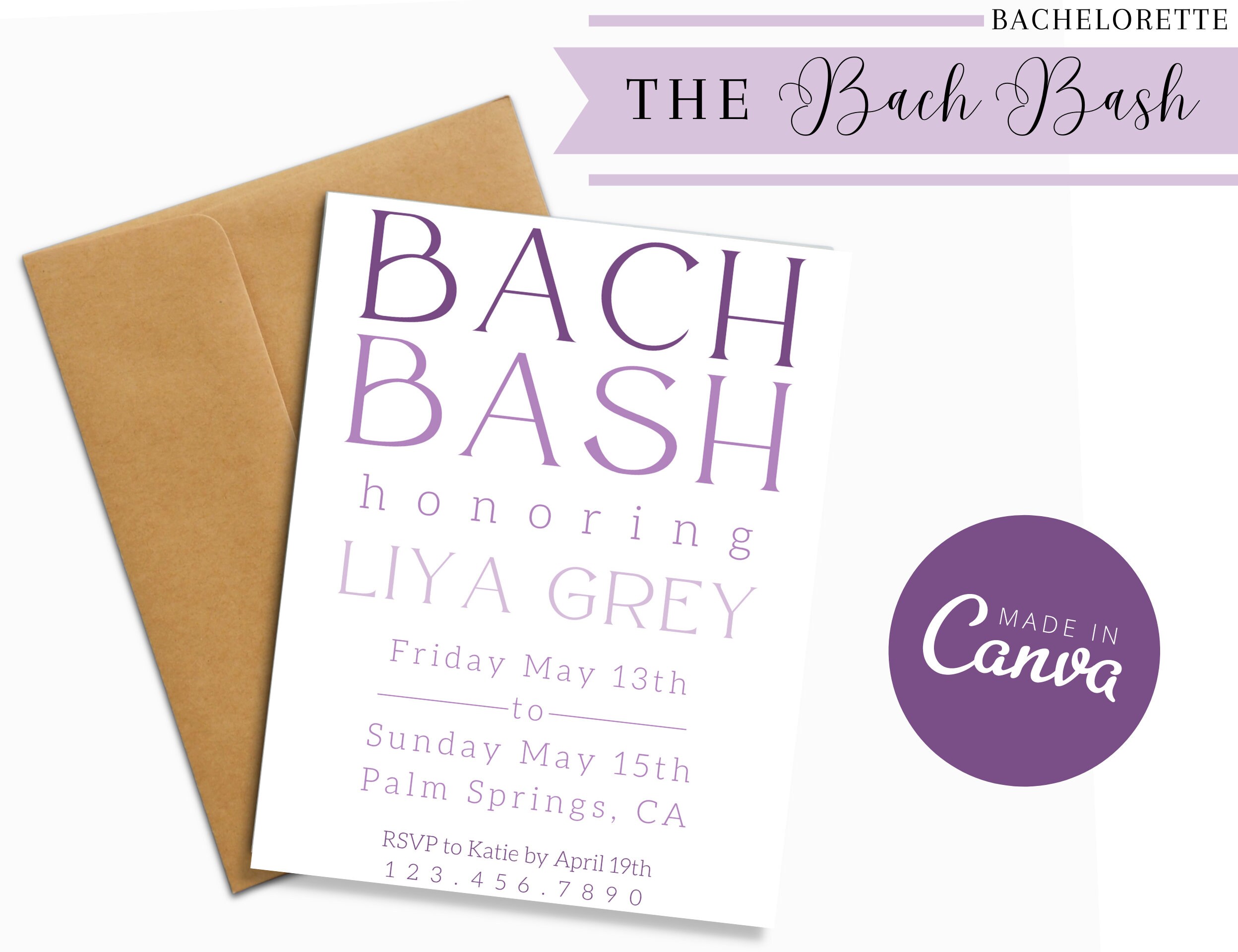 Bach Bash | Bachelorette Party Invitation | Invitation | Canva ...