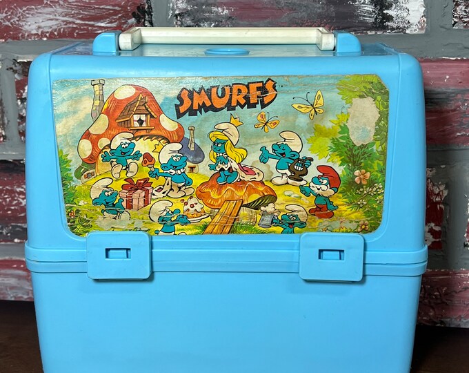 Vintage Smurf Lunchpail - Etsy