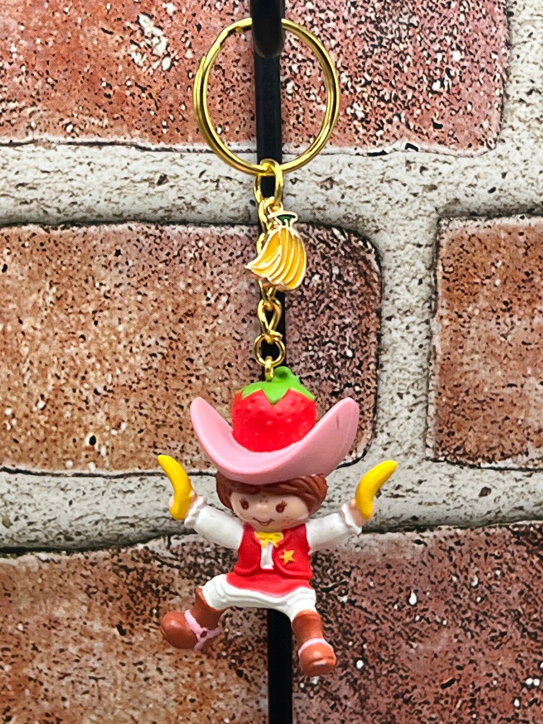 Vintage Handmade Strawberry Shortcake Keychain With Charm - Etsy
