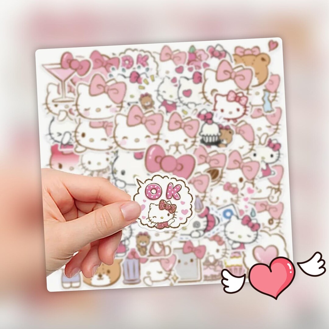 Hello Kitty Stickers Package of 50 - Etsy