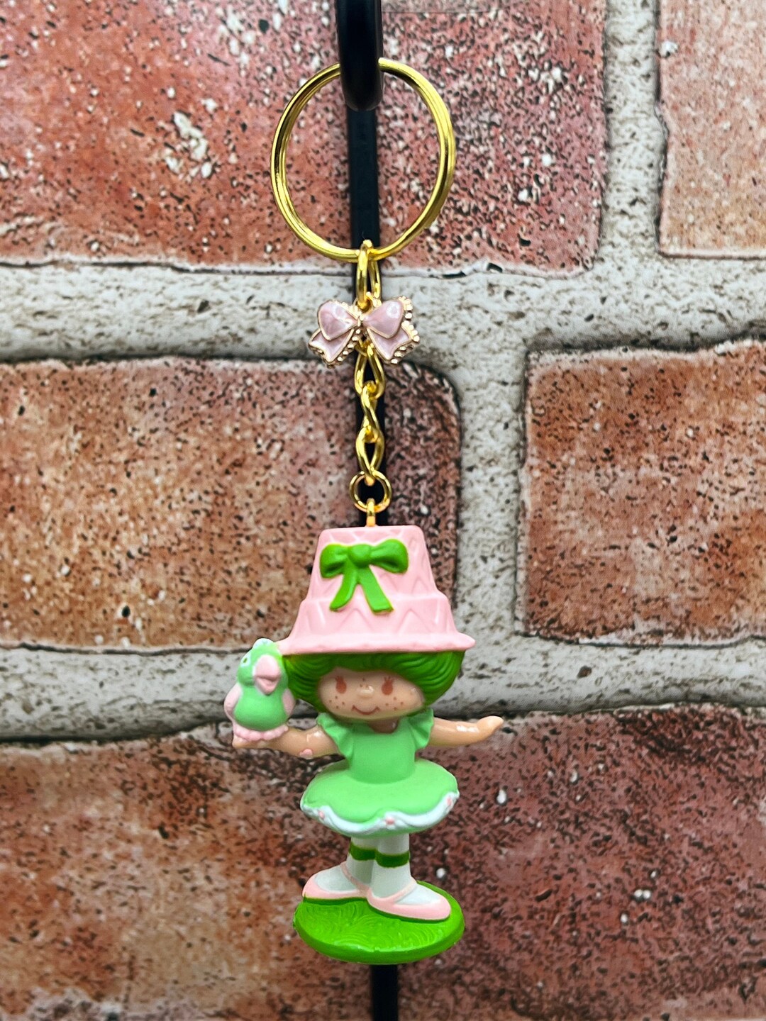 Vintage Handmade Lime Chiffon Keychain With Charm - Etsy