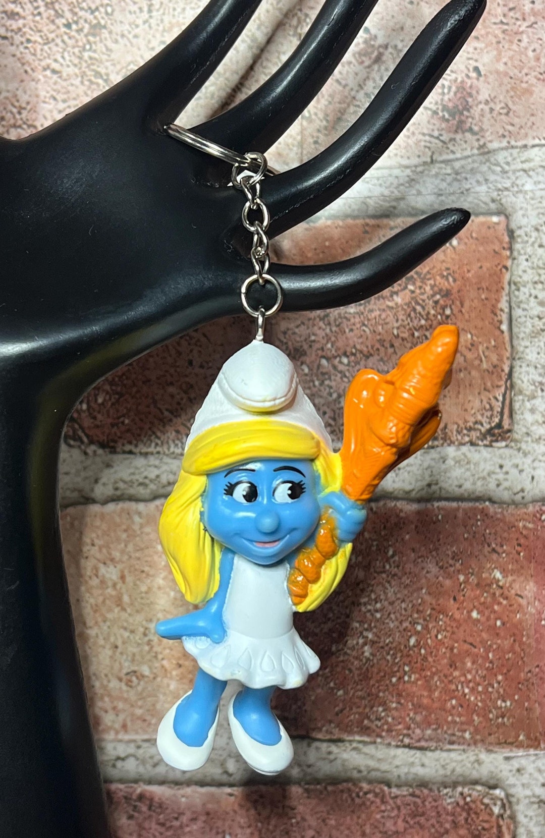 Handmade Vintage Smurfette Keychain - Etsy