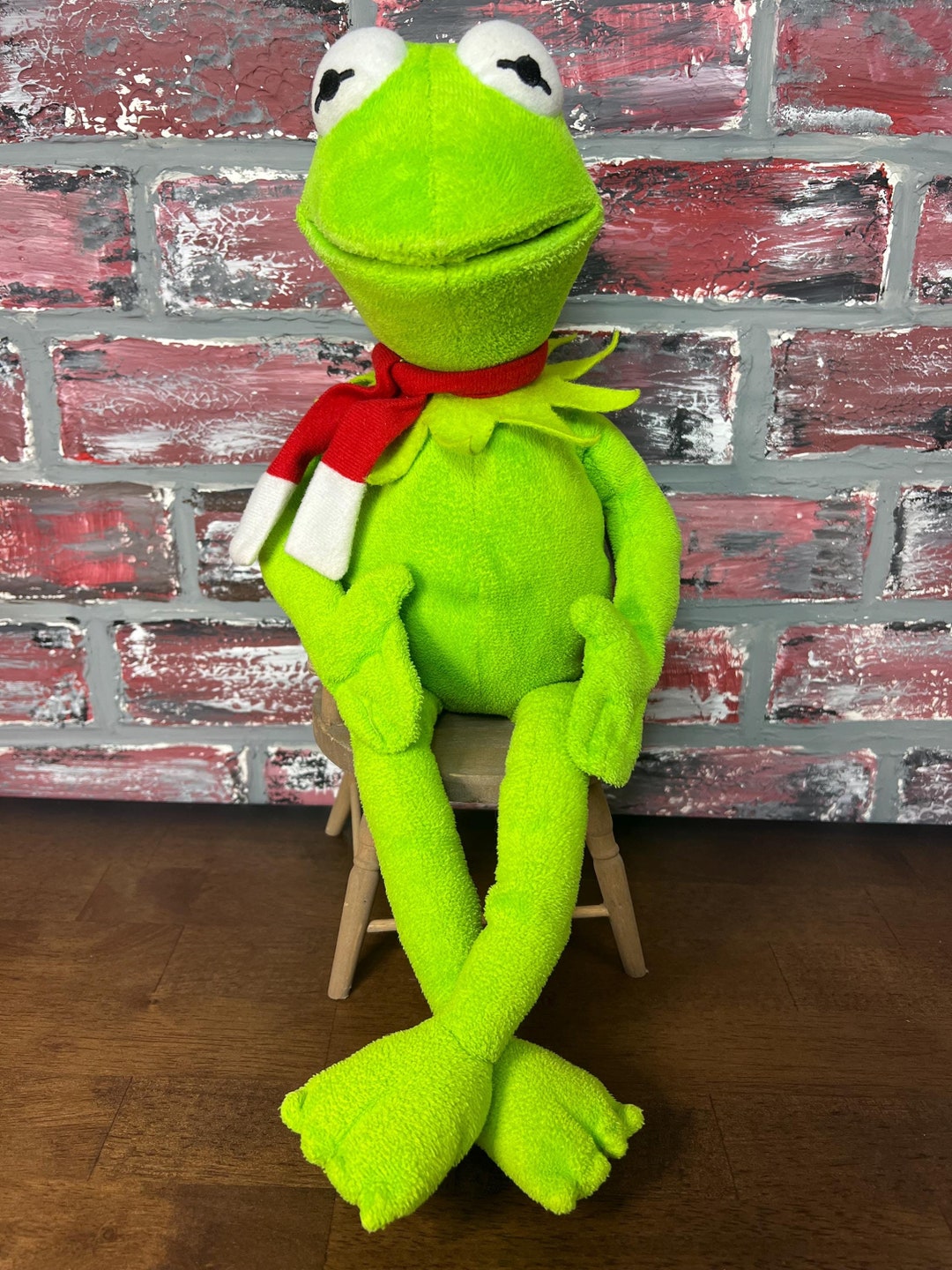 Vintage Kermit the Frog Stuffy With Holiday Scarf - Etsy