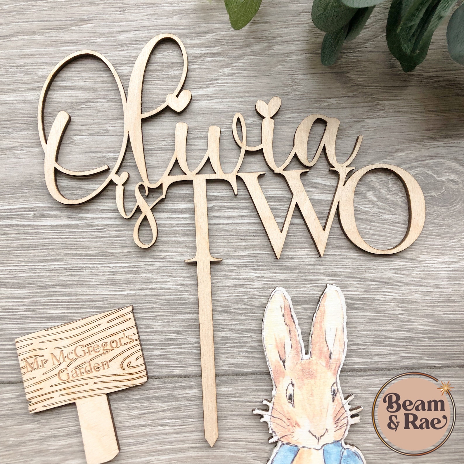 Peter Rabbit Cake Set | Wooden Peter Rabbit Cake Topper - Etsy
