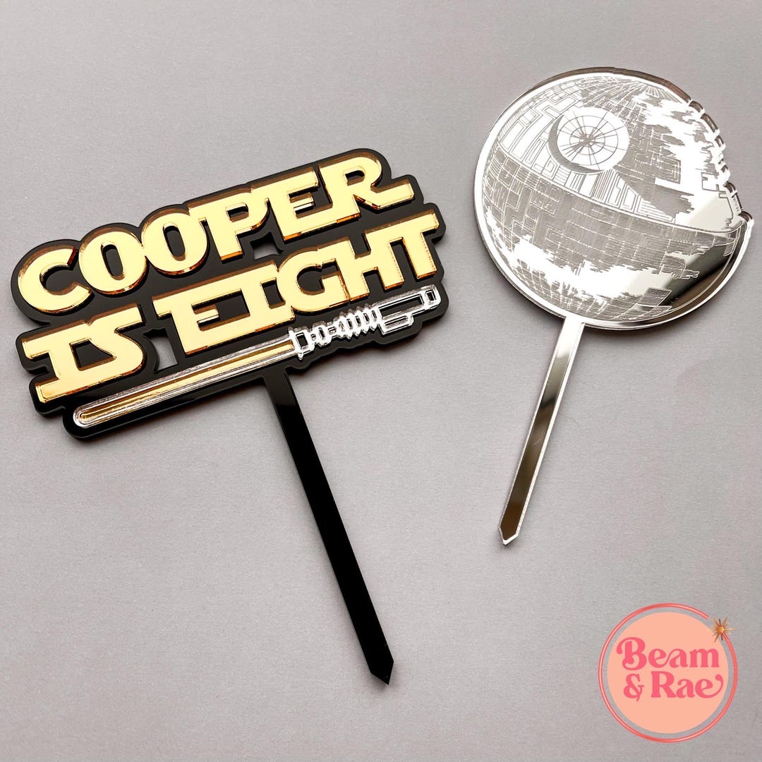 Star Wars Cake Topper | Jedi Cake Topper | Star Wars Cake Topper Name ...