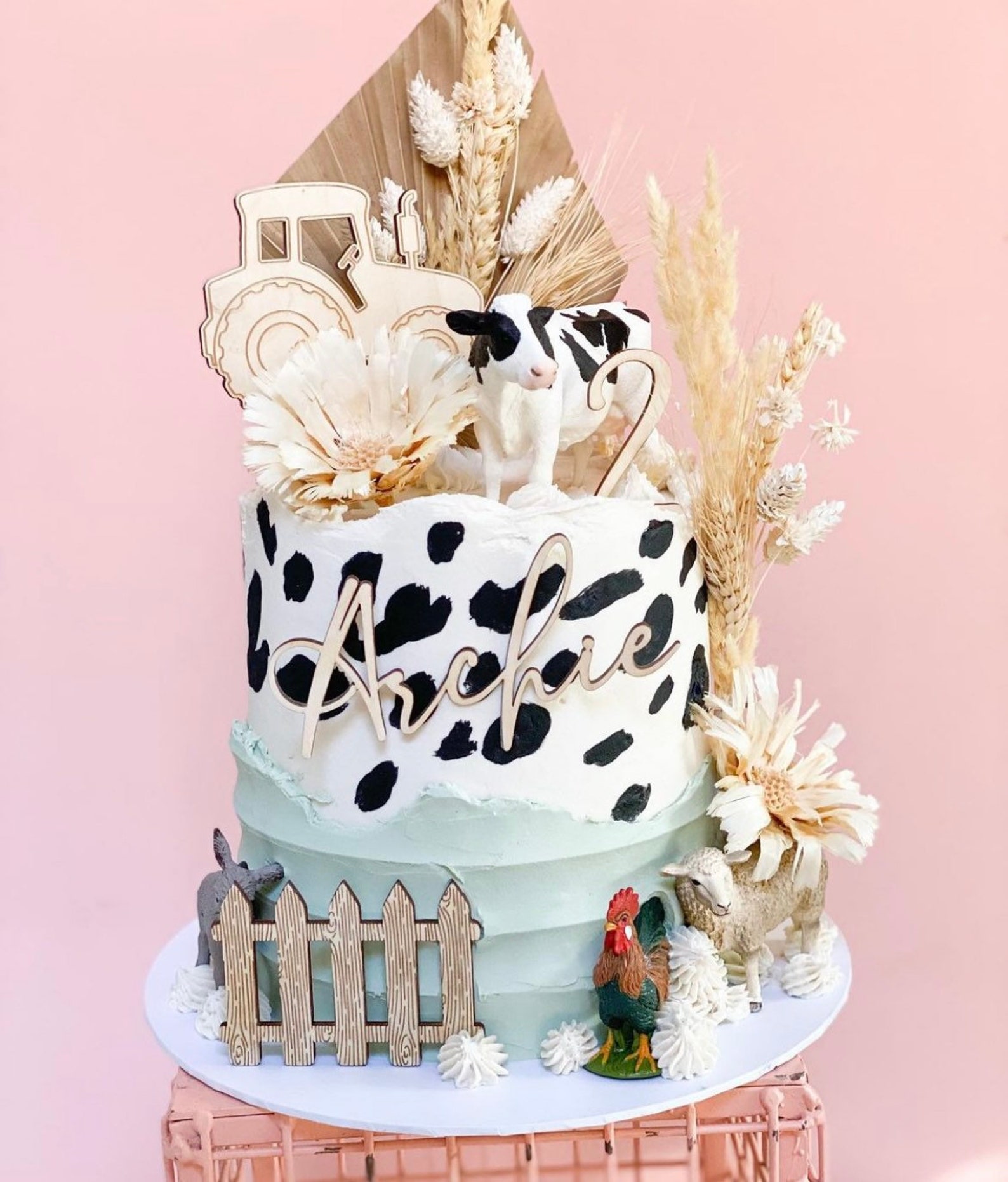 Farm Cake Set | Wooden Fence Cake | Tractor Cake | Wooden Farm Cake ...