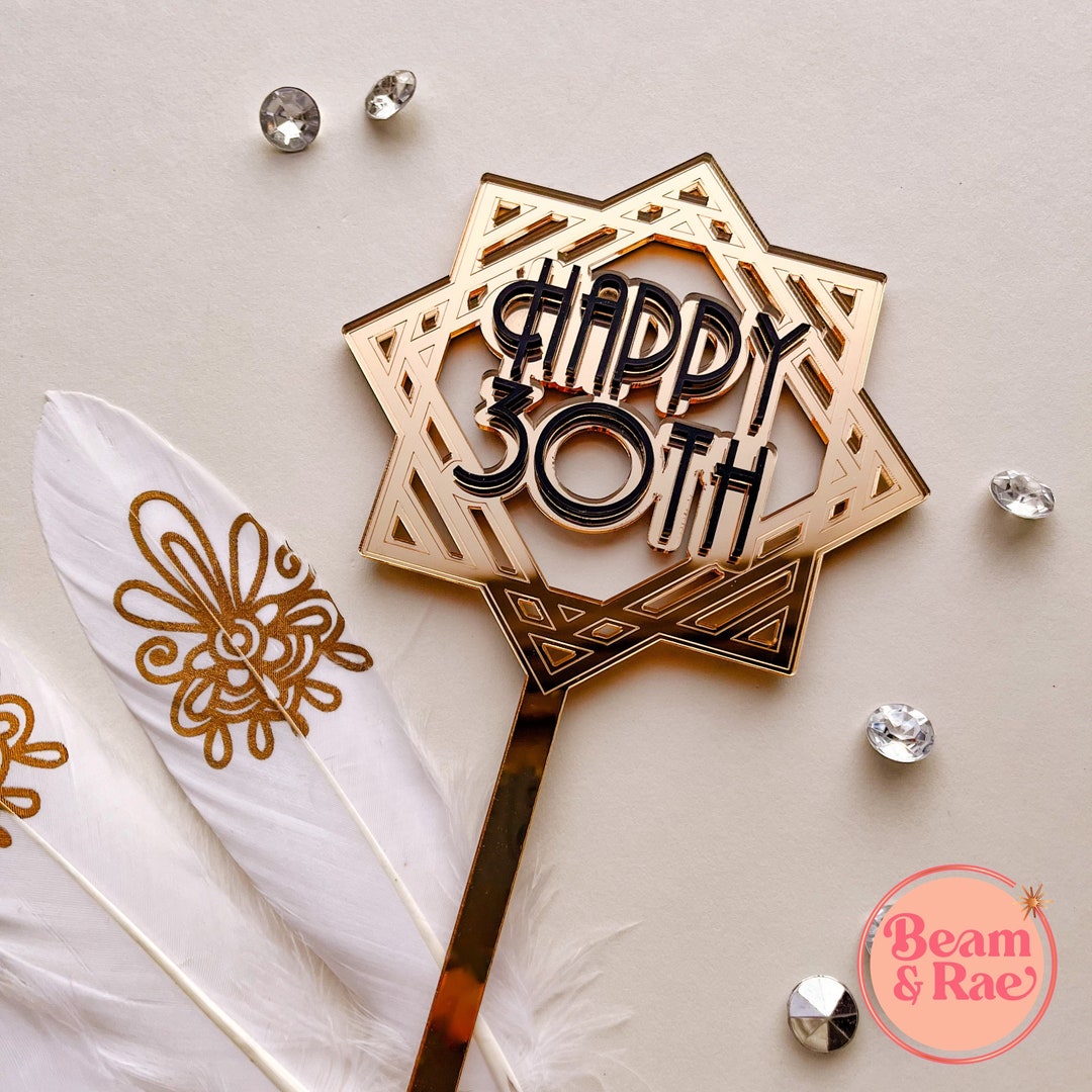 Gatsby Themed Cake Topper | Art Deco Cake Topper | 30th 40th 50th 60th ...