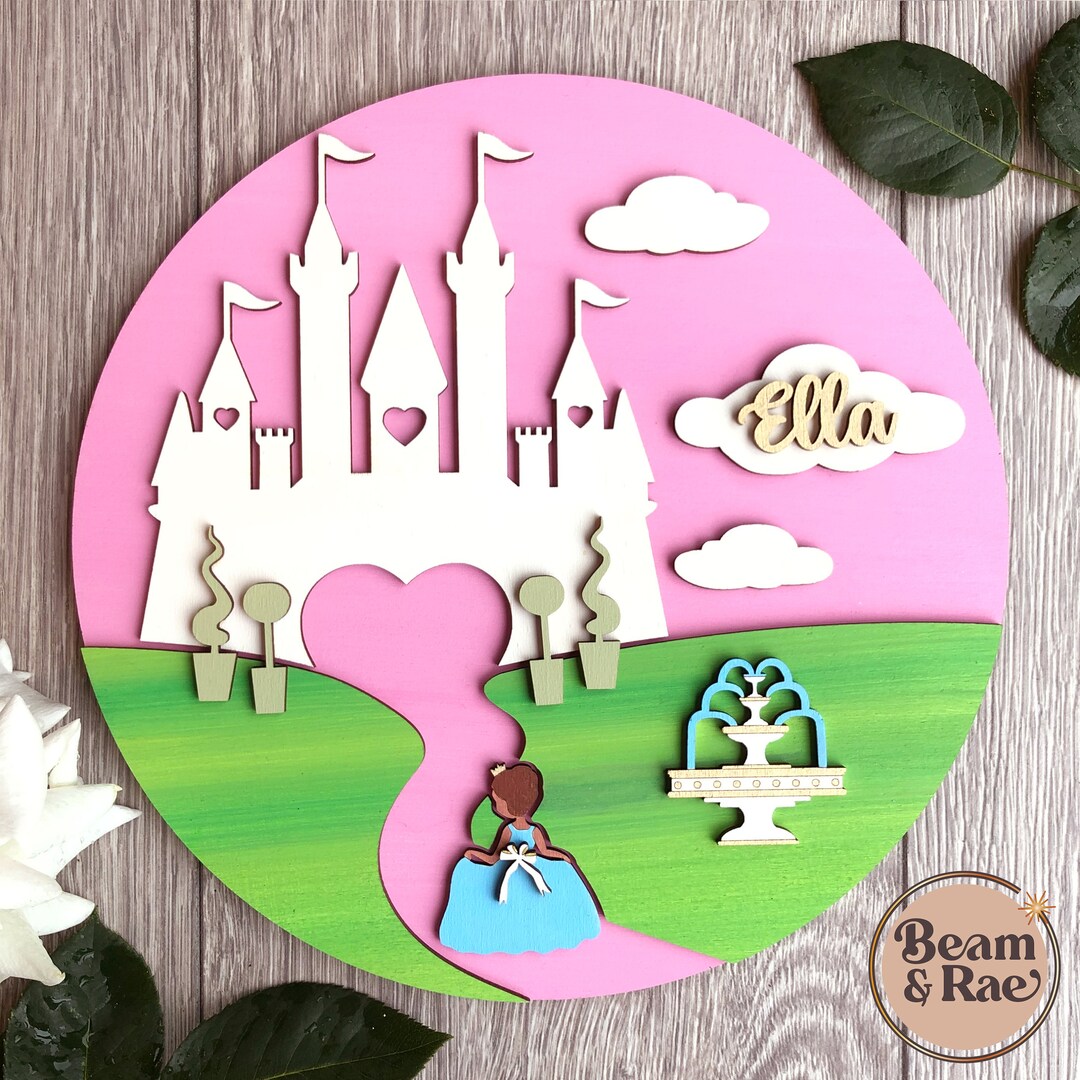 Princess Name Sign Personalised Door Sign Kids Decor Nursery Gift ...