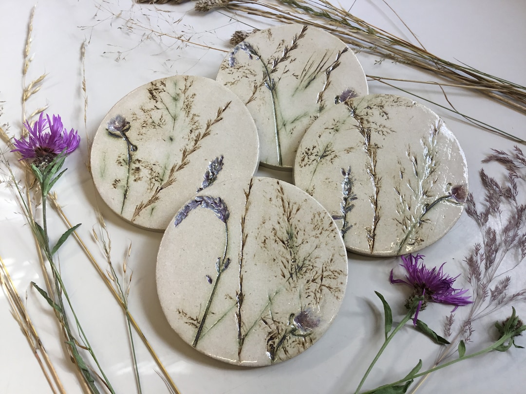 Handmade Ceramic Set of Coasters X4 - Etsy UK