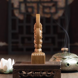 Double-sided Acala Bodhisattva Statue, Wooden Fudo Myoo Statue 6" High ...