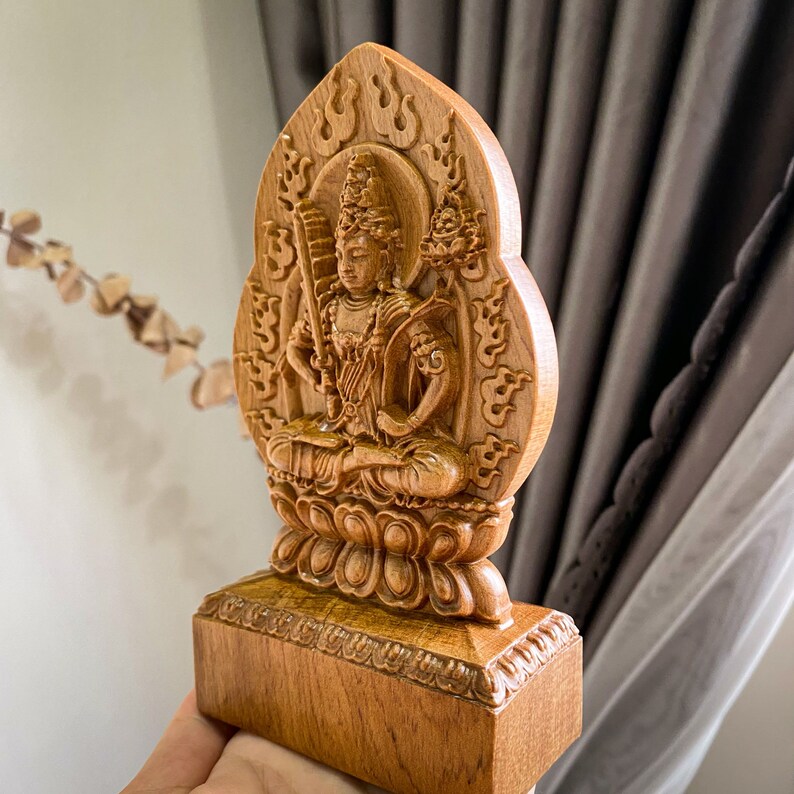 Double-sided Akasagarbha Bodhisattva Statue Wooden Buddha - Etsy