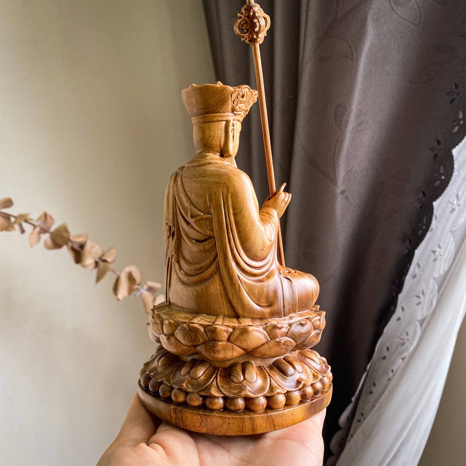Wooden Sitting Ksitigarbha Bodhisattva Statue Dizang Statue - Etsy