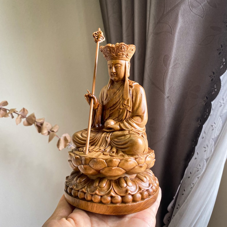 Wooden Sitting Ksitigarbha Bodhisattva Statue Dizang Statue - Etsy
