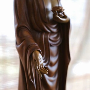 Standing Amitabha Buddha Statue, Wooden Feng Shui Statue 24" High ...