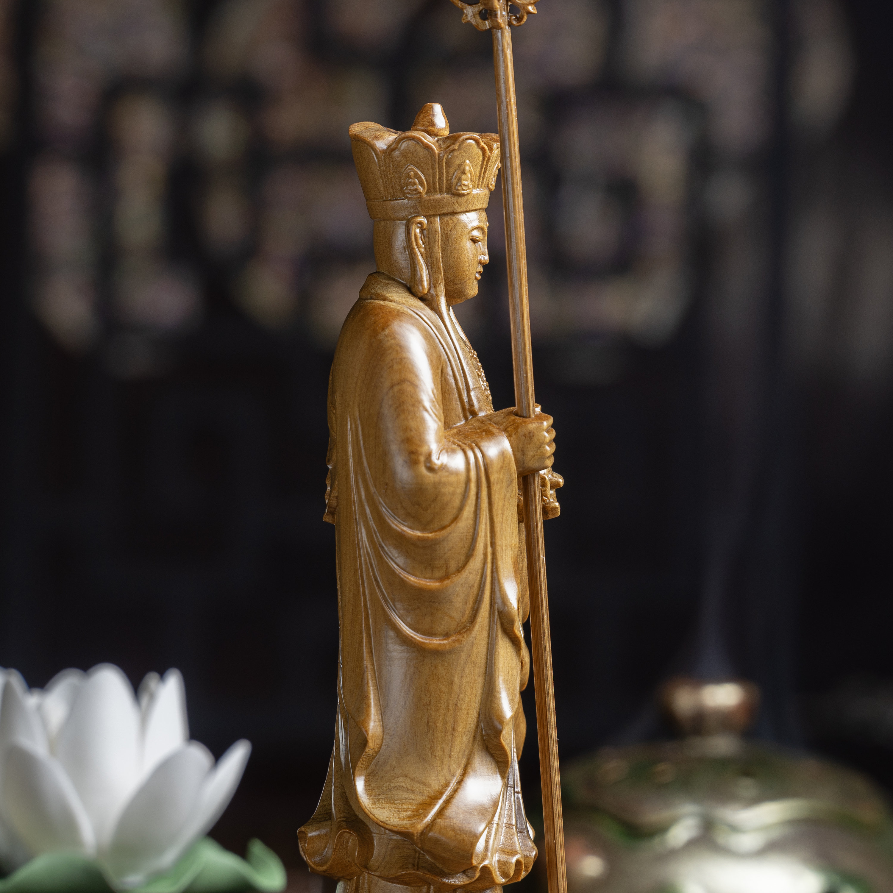 Standing Ksitigarbha Bodhisattva Statue, Dizang Statue Feng Shui ...