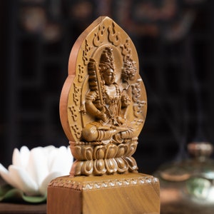 Double-sided Akasagarbha Bodhisattva Statue, Wooden Buddha Statue 6 ...