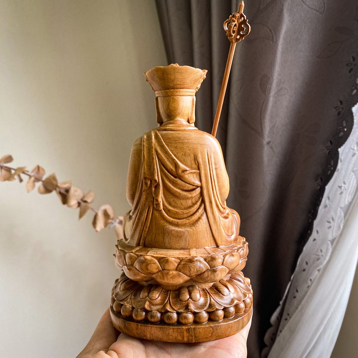 Wooden Sitting Ksitigarbha Bodhisattva Statue Dizang Statue - Etsy