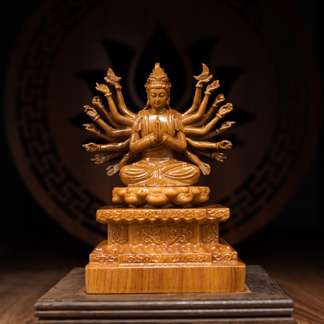 Wooden Cundi Bodhisattva Statue, Goddess Cundi for Meditation, Home ...