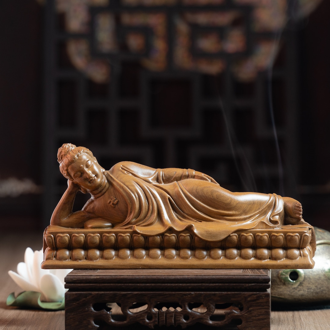 Wooden Nirvana Buddha Statue, Reclining Buddha, Laying Buddha, Sleeping ...