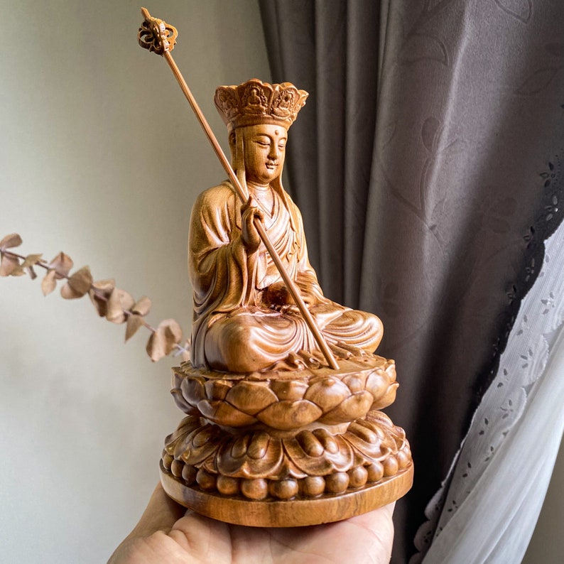 Wooden Sitting Ksitigarbha Bodhisattva Statue Dizang Statue - Etsy ...