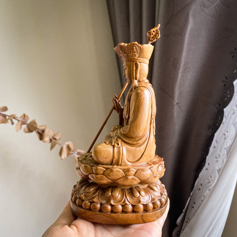 Wooden Sitting Ksitigarbha Bodhisattva Statue Dizang Statue - Etsy