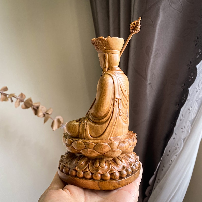 Wooden Sitting Ksitigarbha Bodhisattva Statue Dizang Statue - Etsy