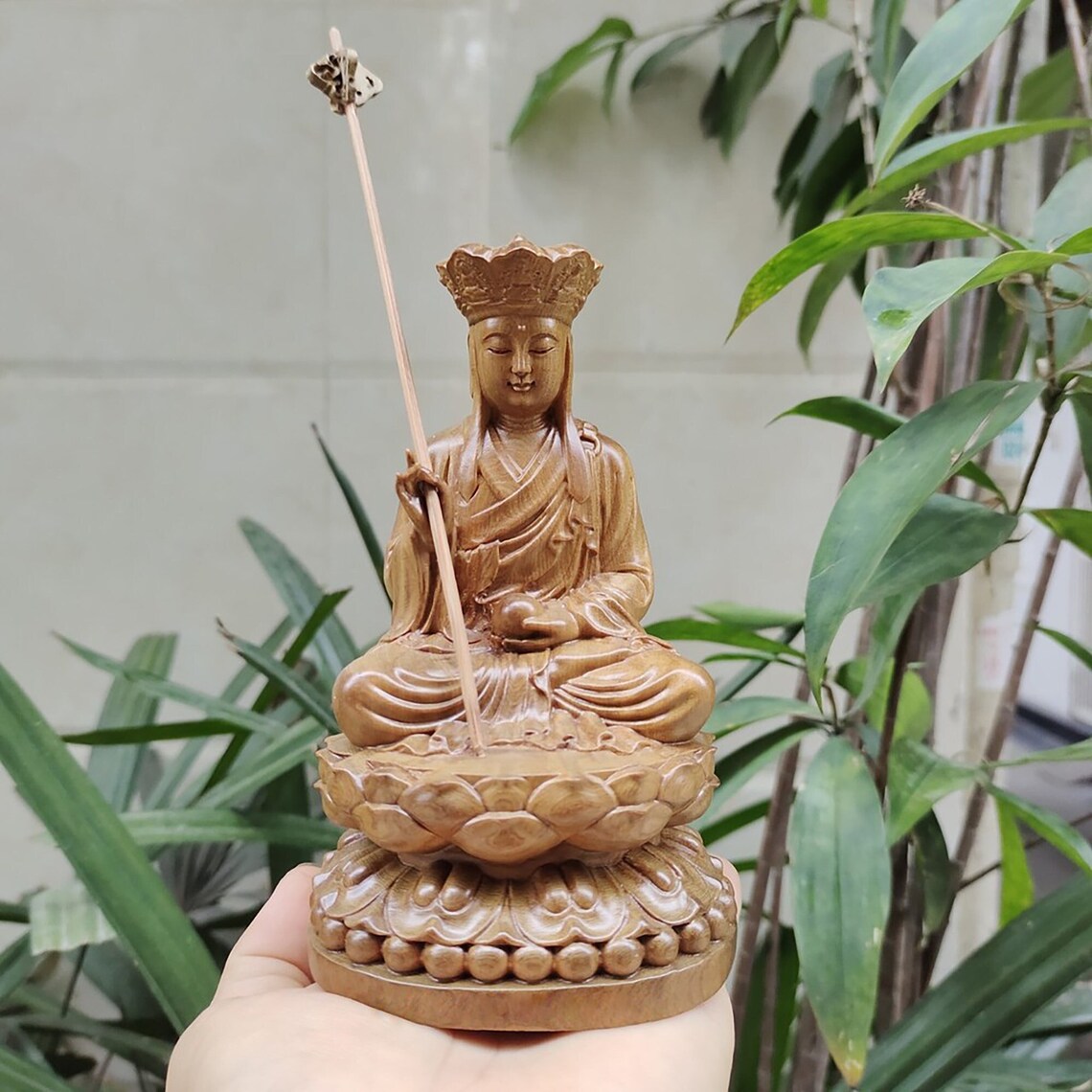 Wooden Sitting Ksitigarbha Bodhisattva Statue Dizang Statue - Etsy