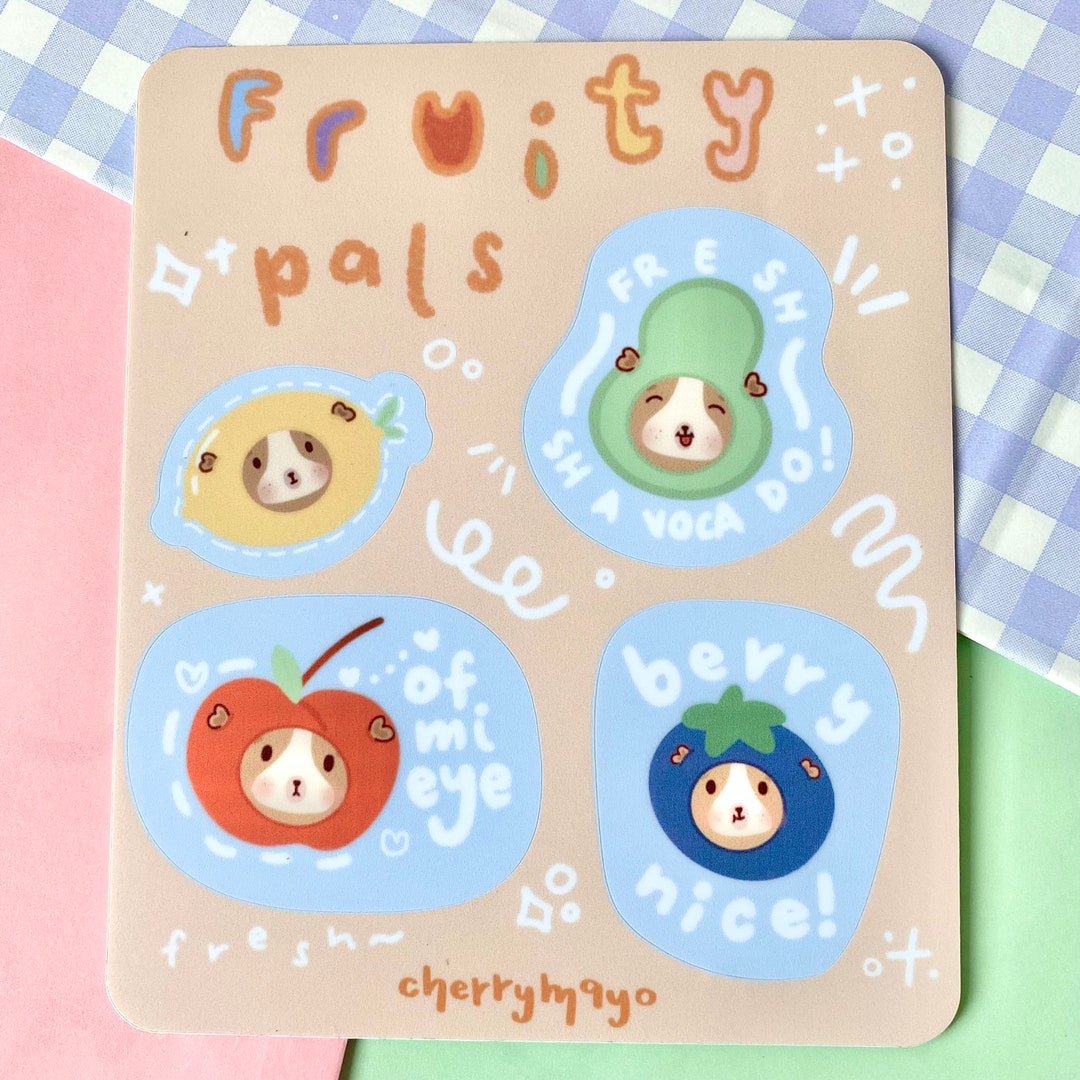 Fruity Pals Cute Kawaii Fruits Pun Sticker Sheet - Etsy