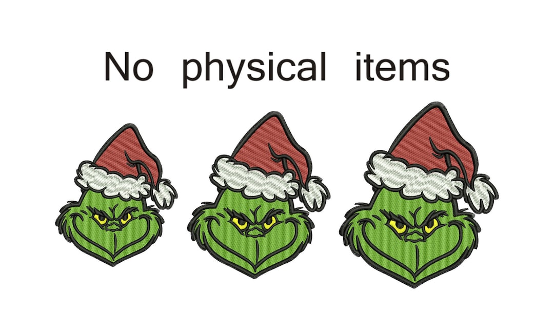 Archivo digital Cara de Grinch Diseños de bordado DESCARGA - Etsy España
