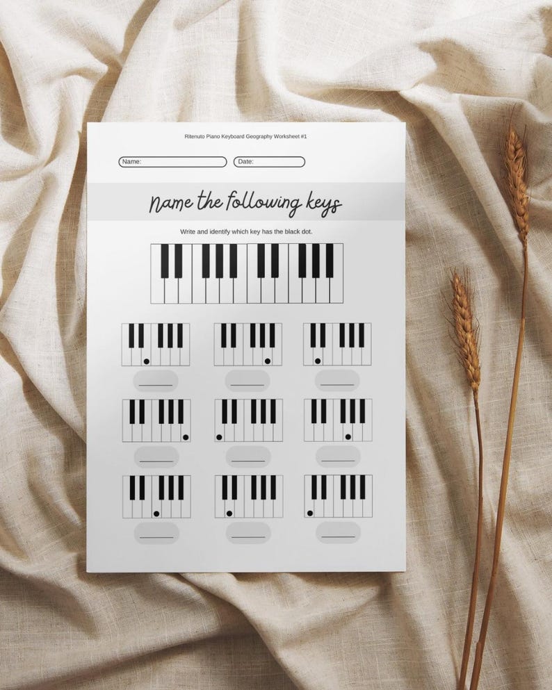 Piano Keyboard Geography Worksheets – Plain Keyboard for Note Naming ...