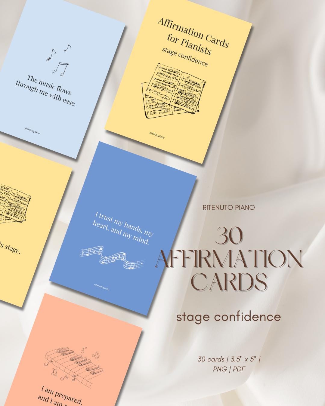 Pianist Affirmation Cards: Stage Confidence, Music Student Gift ...