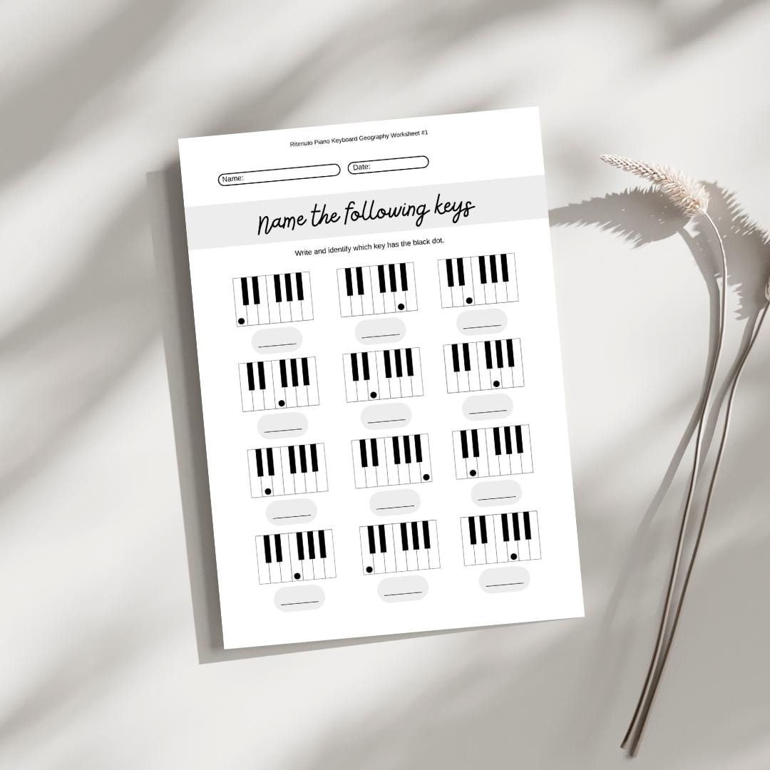 Piano Keyboard Practice Worksheet – Practice Identifying Keys (white ...