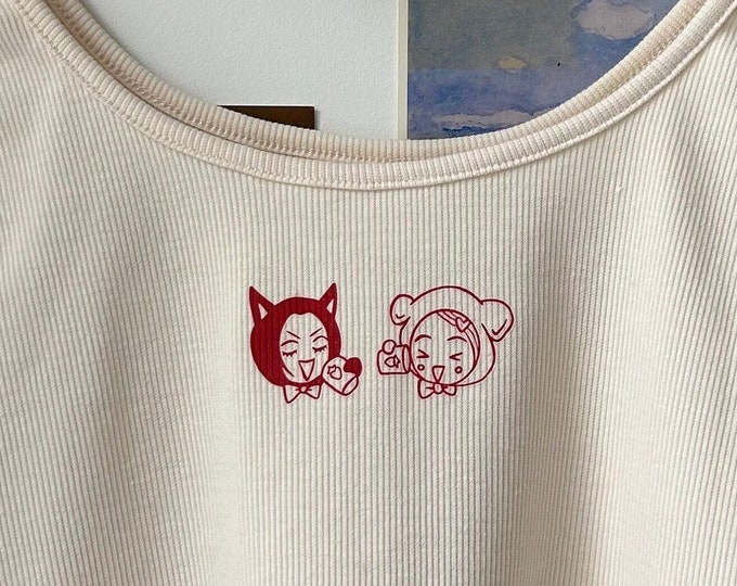 Pink/white Hachi and Nana Chibi Tank Top - Etsy